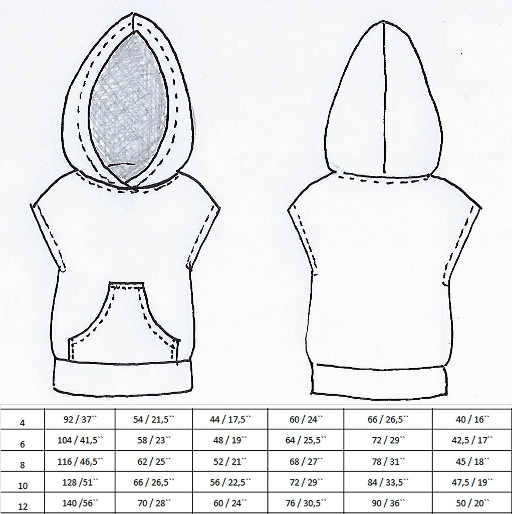 Hoodie PDF Sewing Pattern PDF Pattern for Girls Pdf - Etsy Singapore