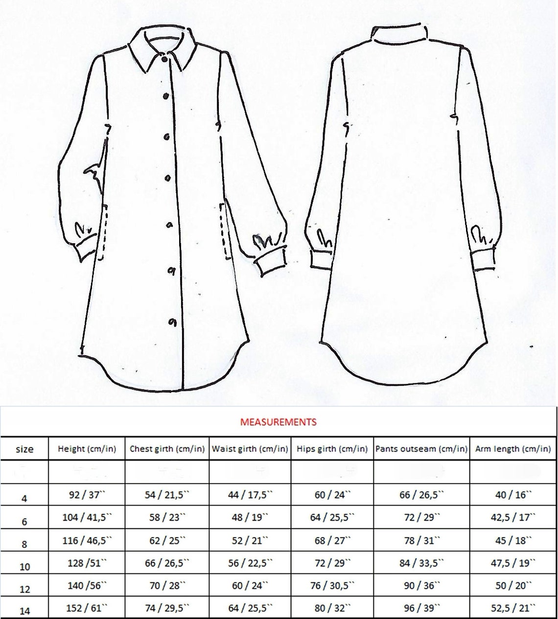 Dress Shirt for Girls, PDF Sewing Pattern, PDF Pattern for Kids, Sewing ...