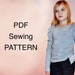 Long Sleeve Top PDF Pattern, Girls Blouse Pattern, PDF Pattern for ...
