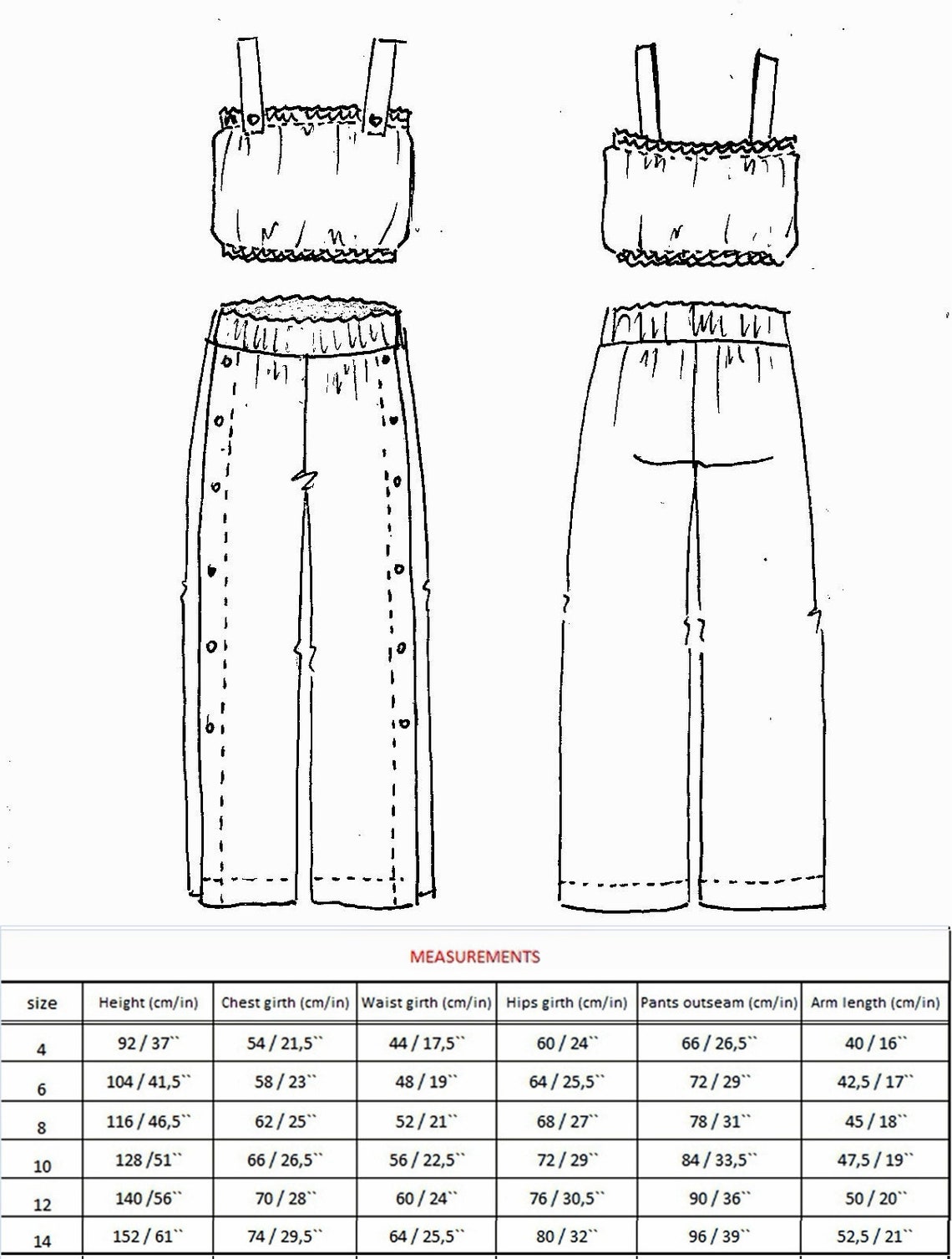 Wide-leg Pants and Crop Top PDF Pattern, Kids Pdf Pattern, Kids Pants ...