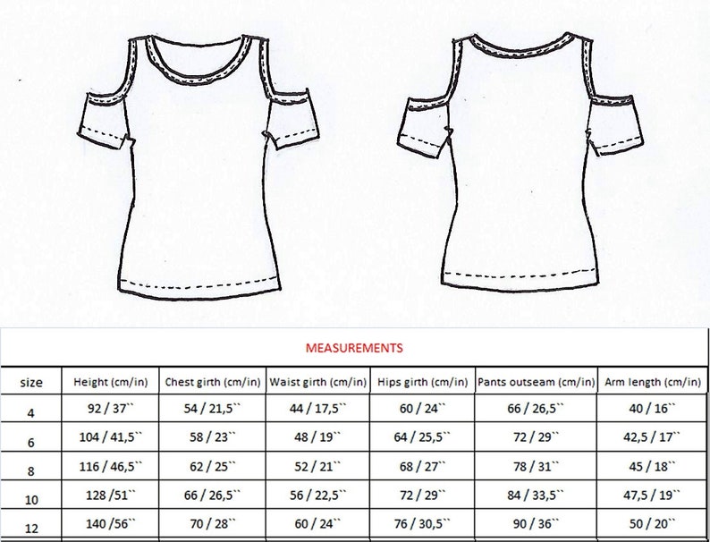 T-shirt PDF Sewing Pattern, PDF Pattern for Kids, PDF Pattern of T ...