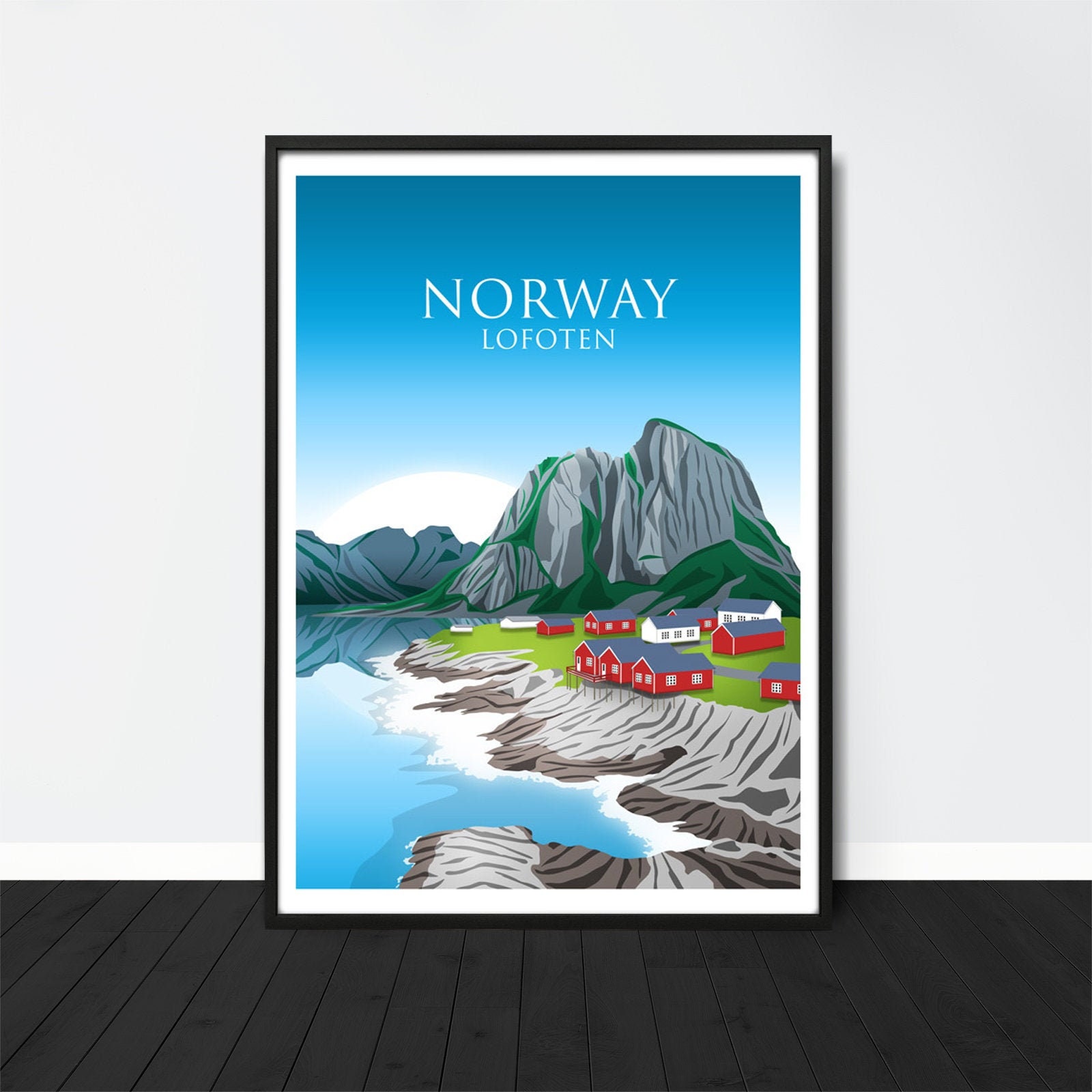Lofoten Norway Fjord Norway Poster Norway Art Norway | Etsy