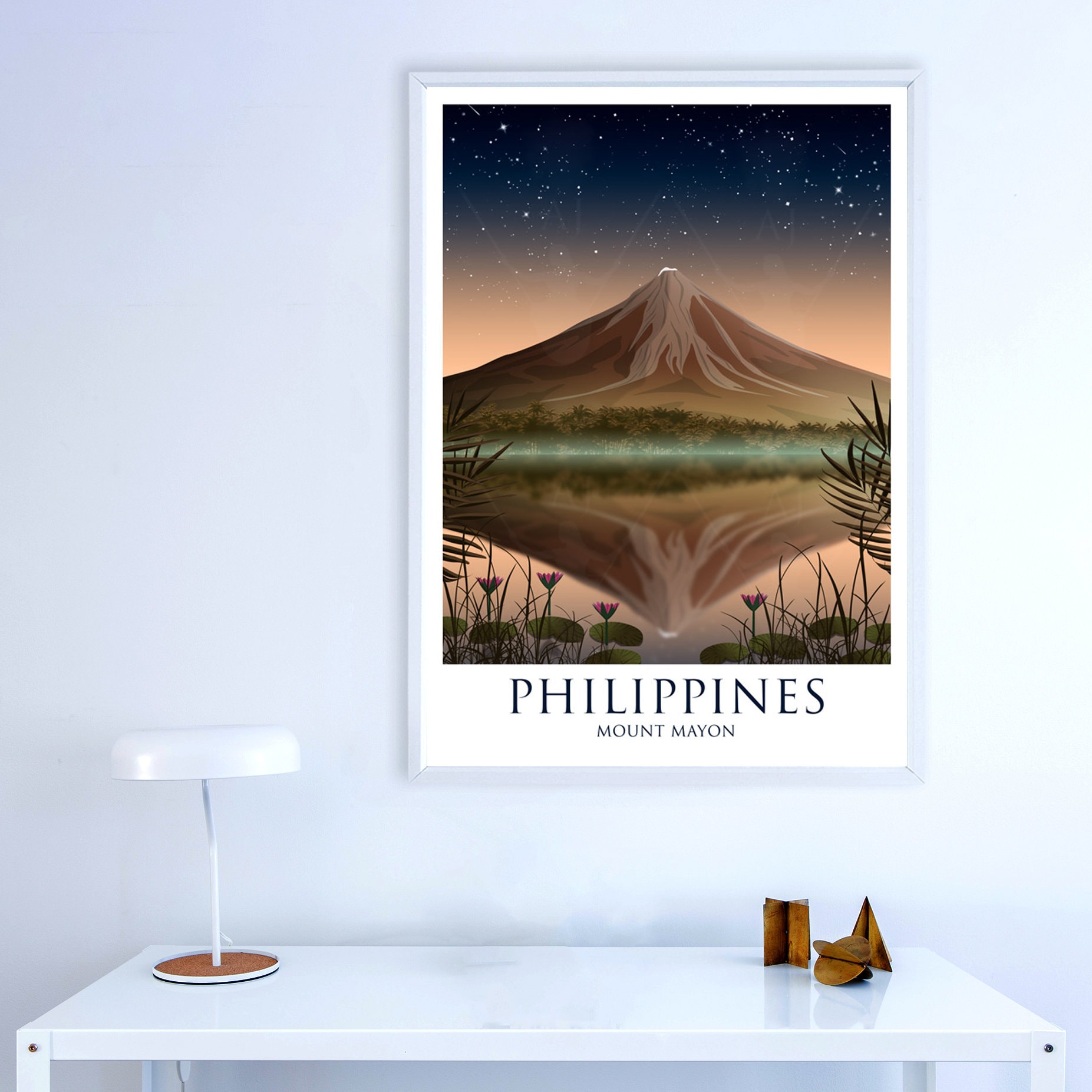 Philippines, Mount Mayon, Travel Poster, Philippines Art, Tropical ...