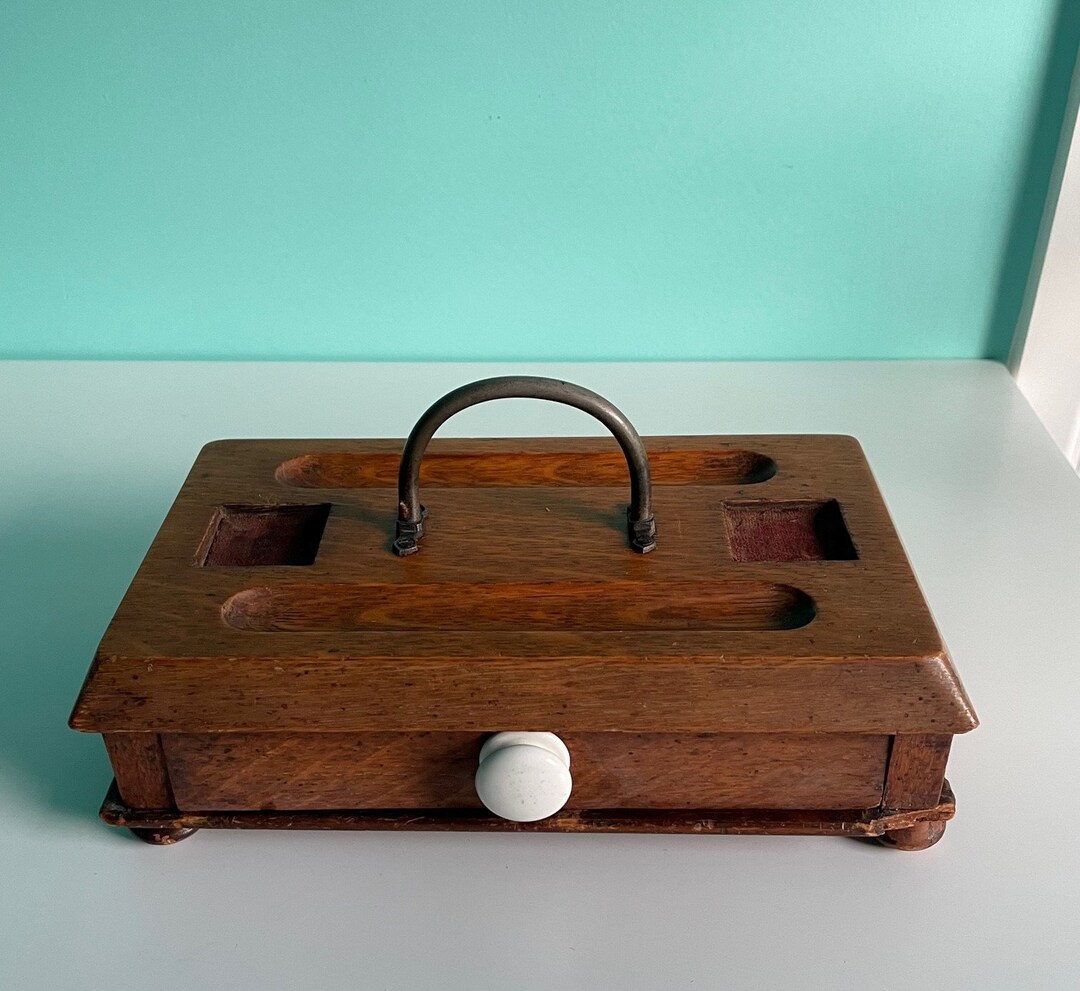 Wooden Desk Tidy With Draw - Etsy