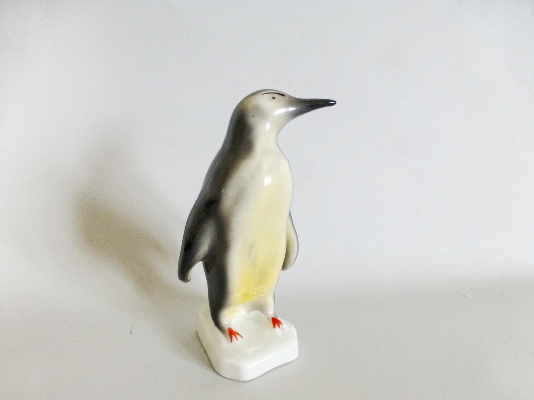 Penguin Statuett,vintage Porcelain Penguin Figurine,vintage Pottery ...