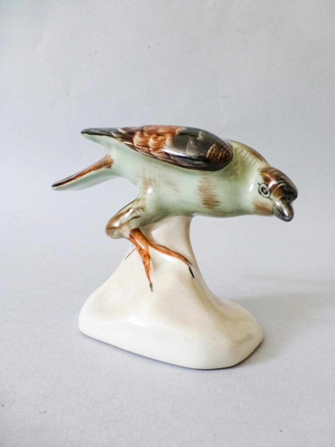 Vintage Porcelain Falcon Figurine - 1960s Decor - Etsy
