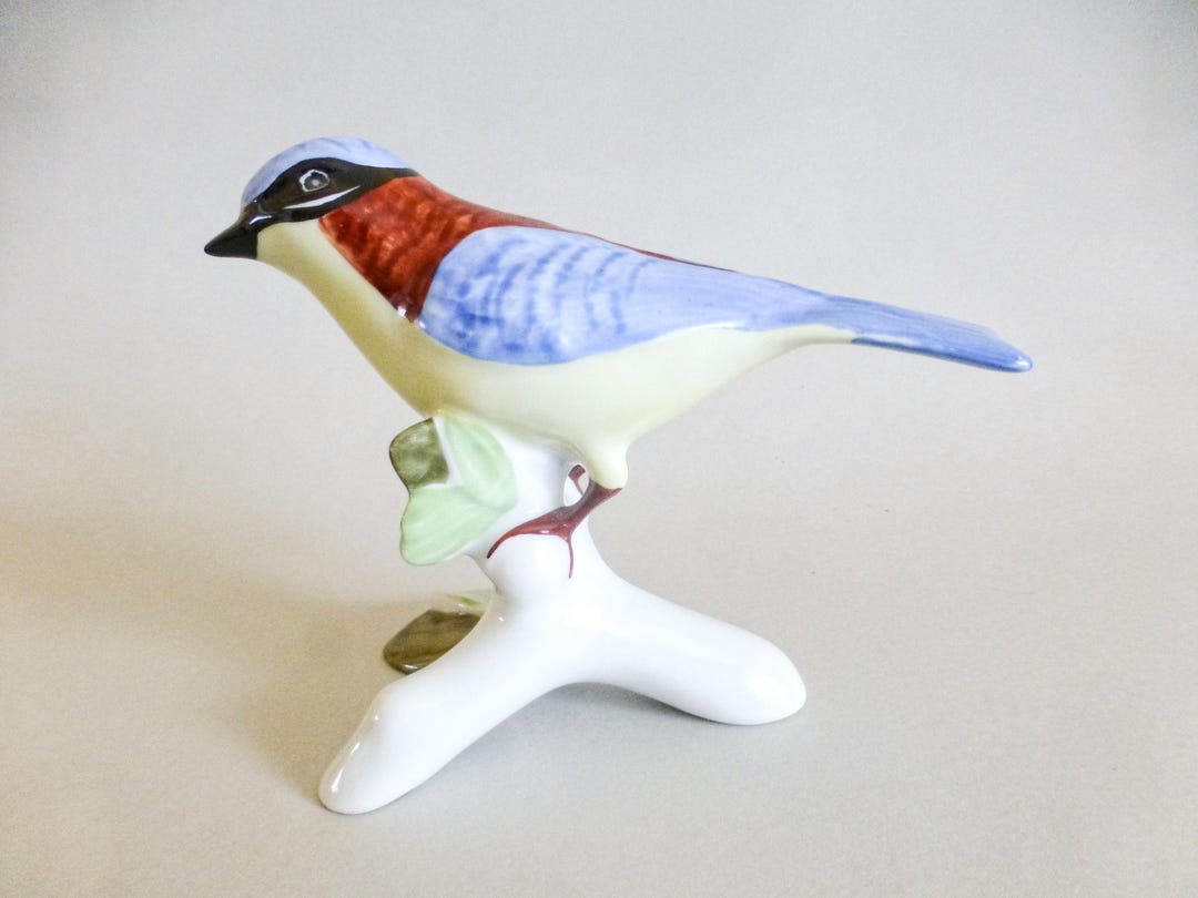 Vintage Porcelain Bird Figurine: Antique Pottery Bird Blue Tit - Etsy UK