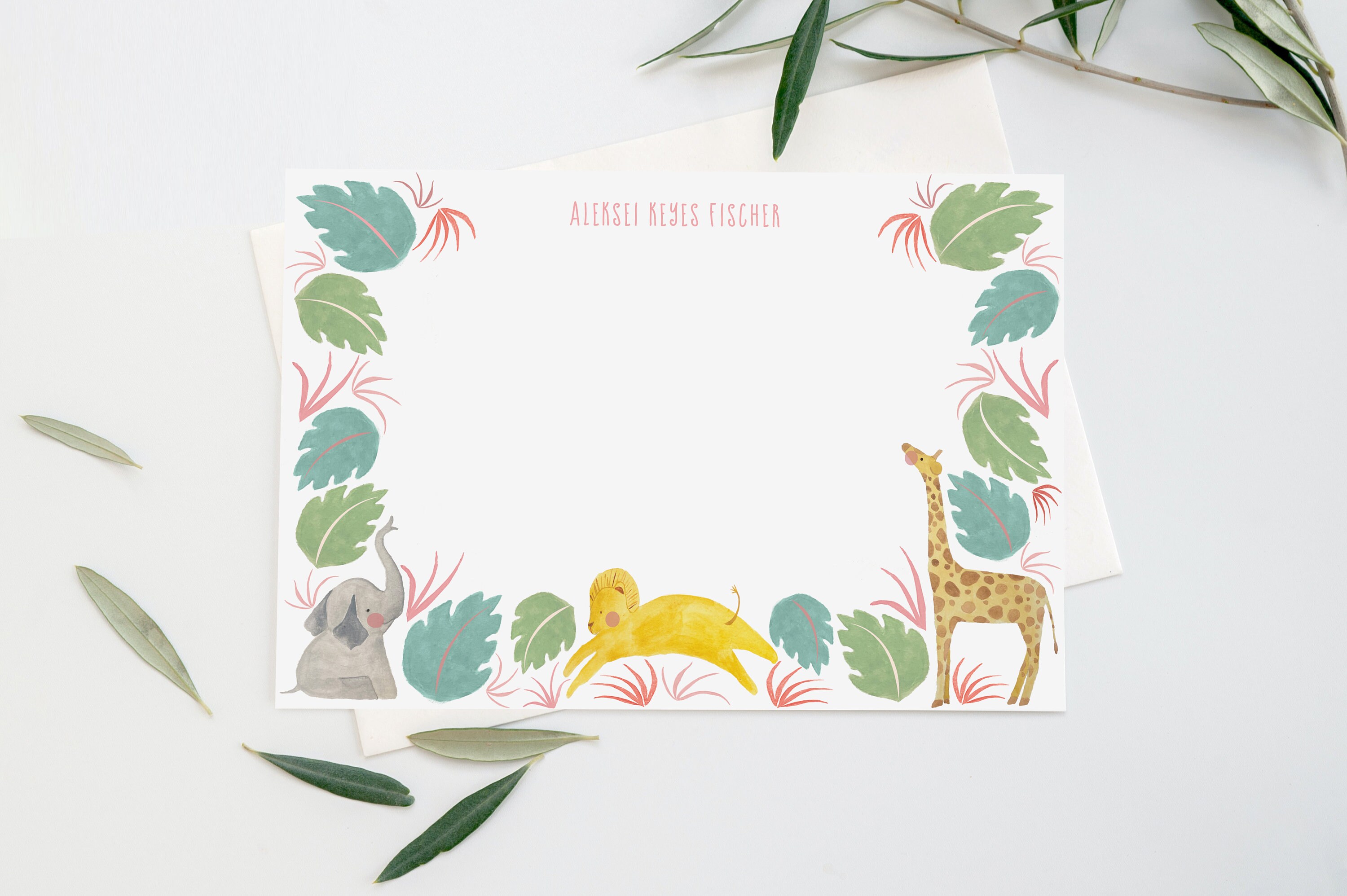Safari Stationery Set | Personalized Notecard Set | Baby Shower ...