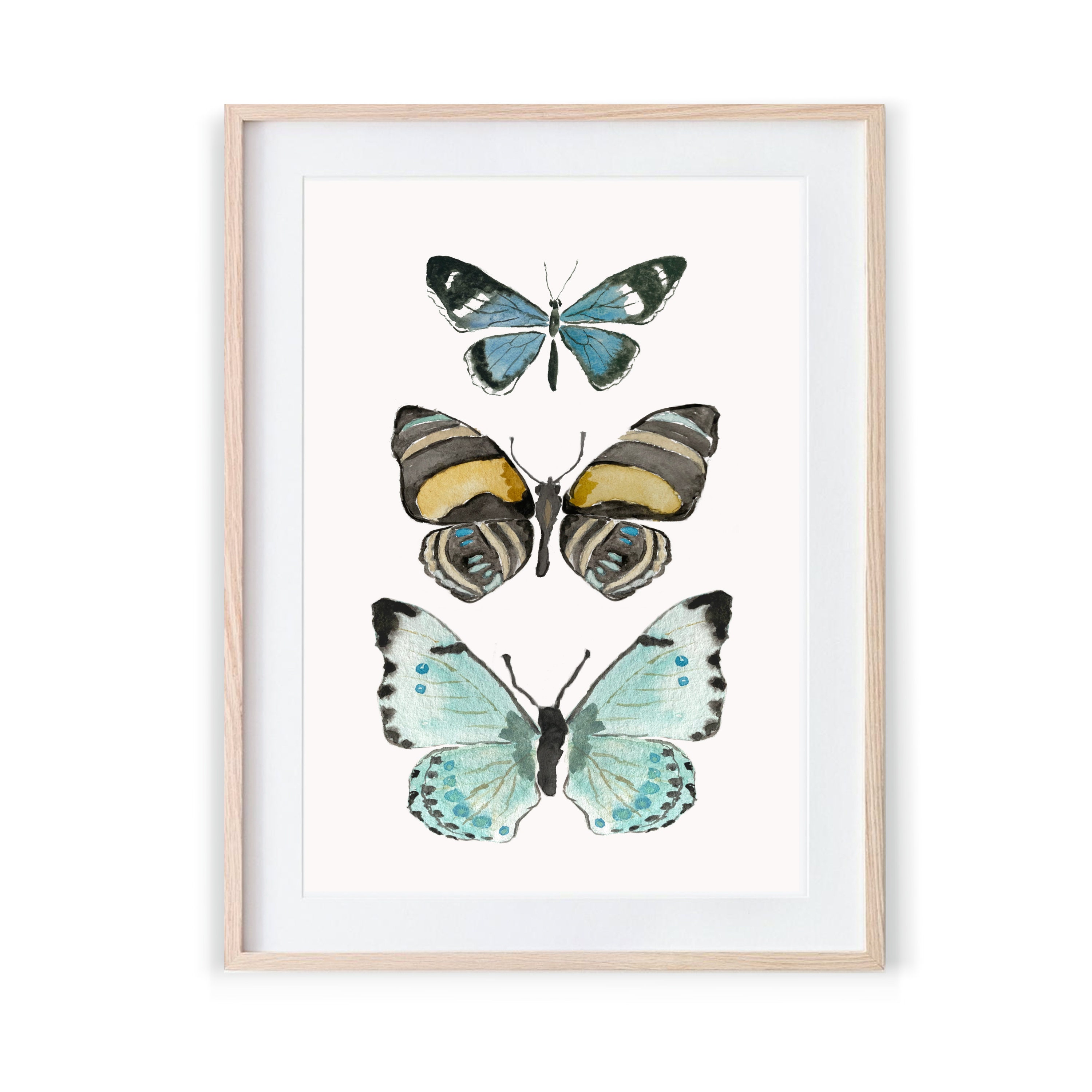 Printable Blue Butterflies Art, Digital Art, INSTANT DOWNLOAD ...