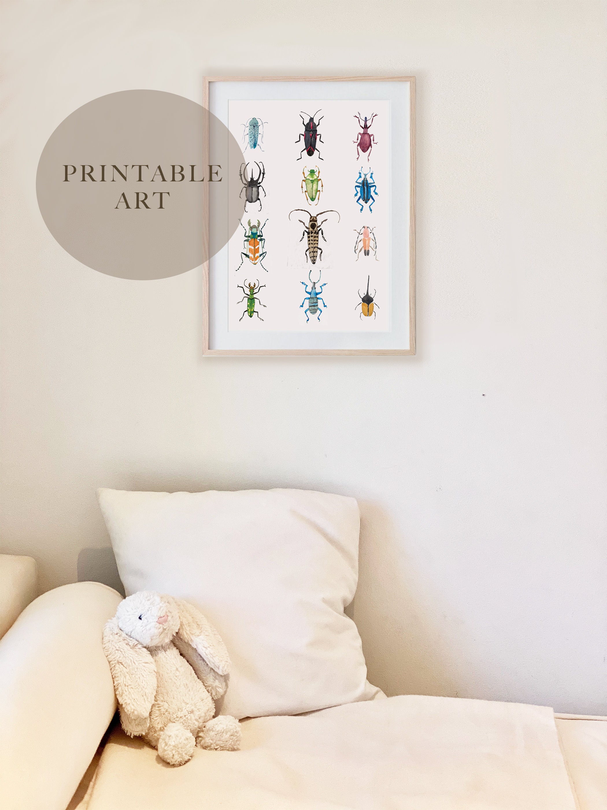 Insect Watercolor Print: Bugs Wall Art for Nursery (digital Download ...