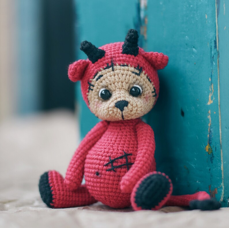 Teddy Bear Devil Crochet Pattern Amigurumi Halloween - Etsy