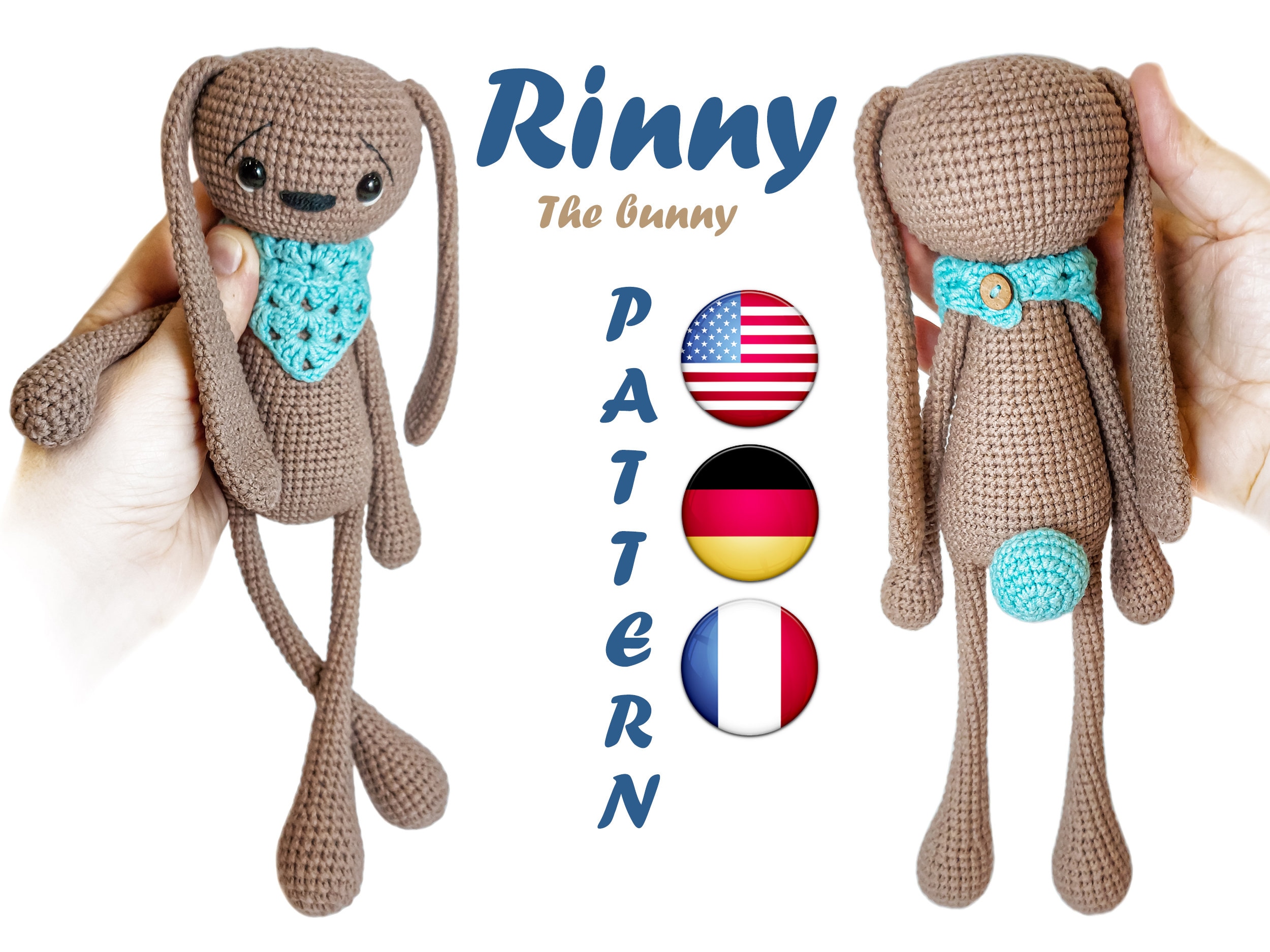 Crochet Bunny Pattern Amigurumi Rag Doll Animals - Häkelanleitung ...