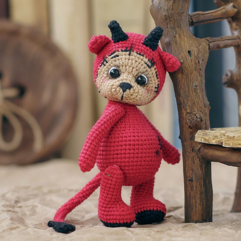 Teddy Bear Devil Crochet Pattern Amigurumi Halloween - Etsy