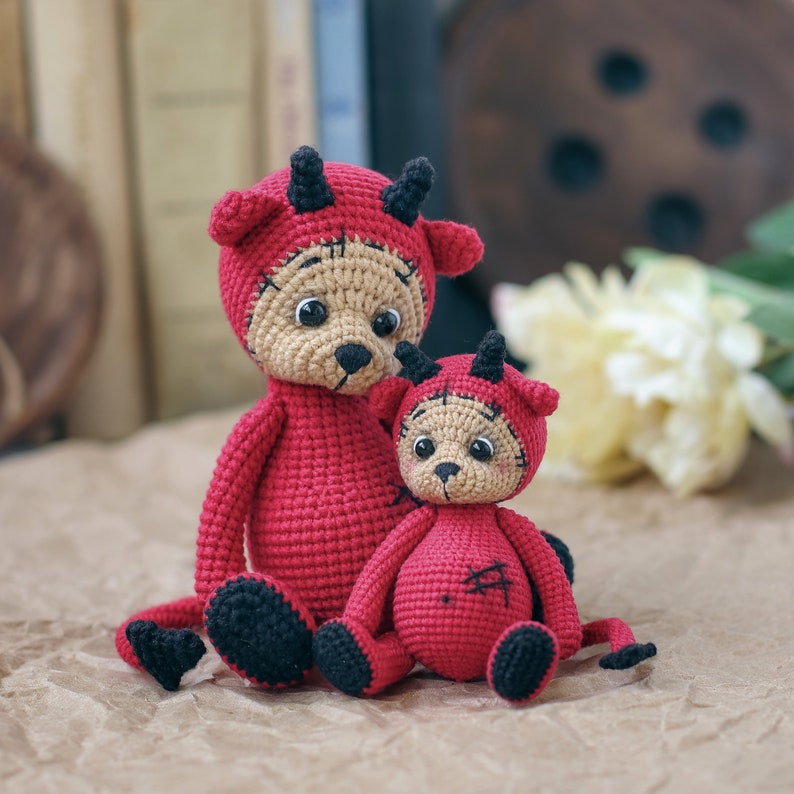 Teddy Bear Devil Crochet Pattern Amigurumi Halloween - Etsy