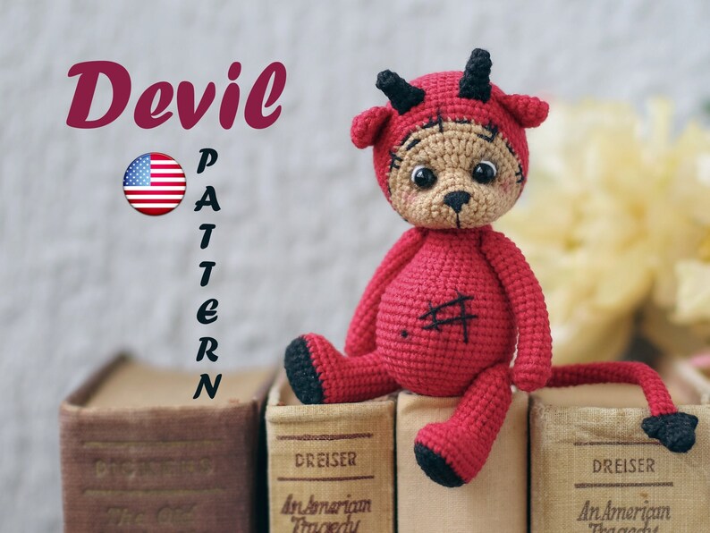 Teddy Bear Devil Crochet Pattern Amigurumi Halloween - Etsy