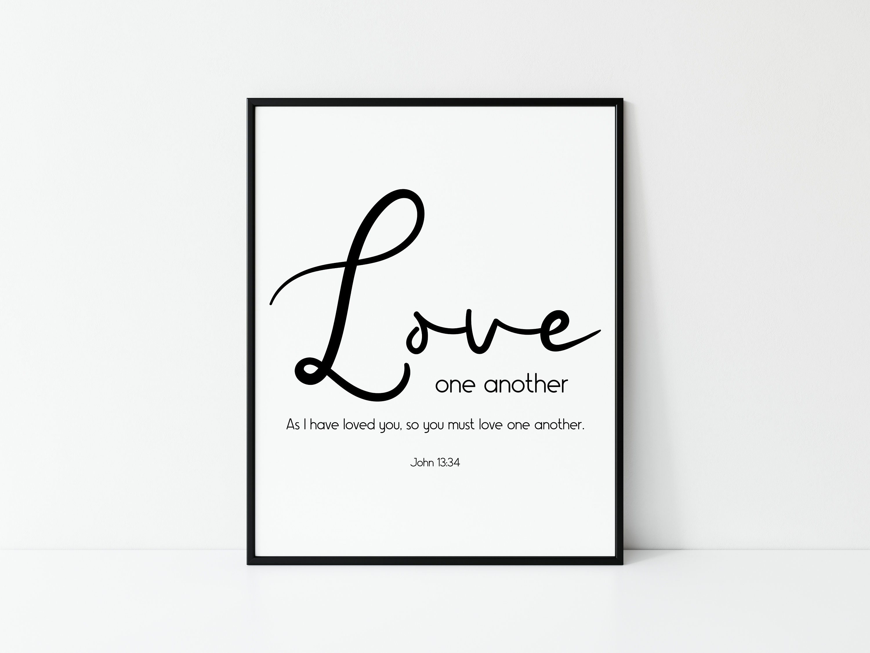Love One Another, John 13:34, Bible Verse Wall Art, Christian Wall Art ...