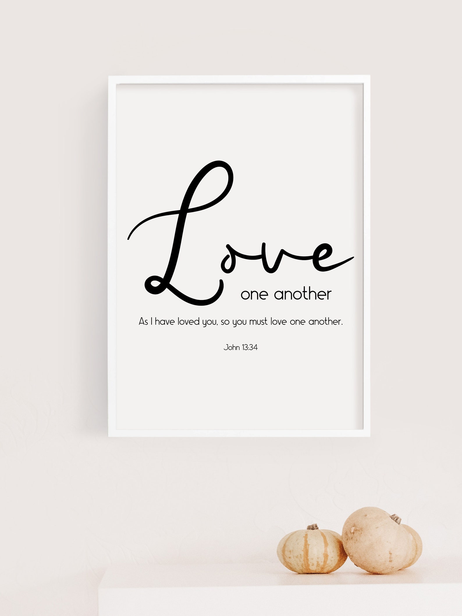 Love One Another John 13:34 Bible Verse Wall Art Christian - Etsy