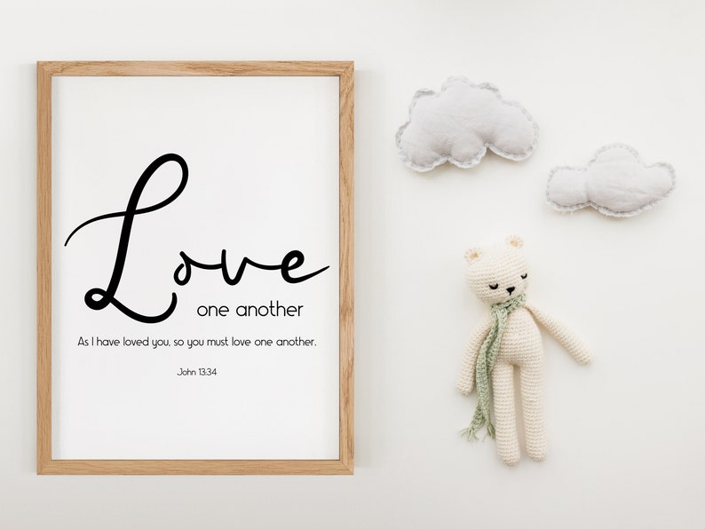 Love One Another, John 13:34, Bible Verse Wall Art, Christian Wall Art ...