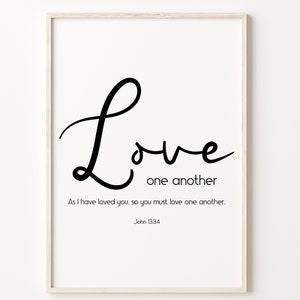 Love One Another, John 13:34, Bible Verse Wall Art, Christian Wall Art ...