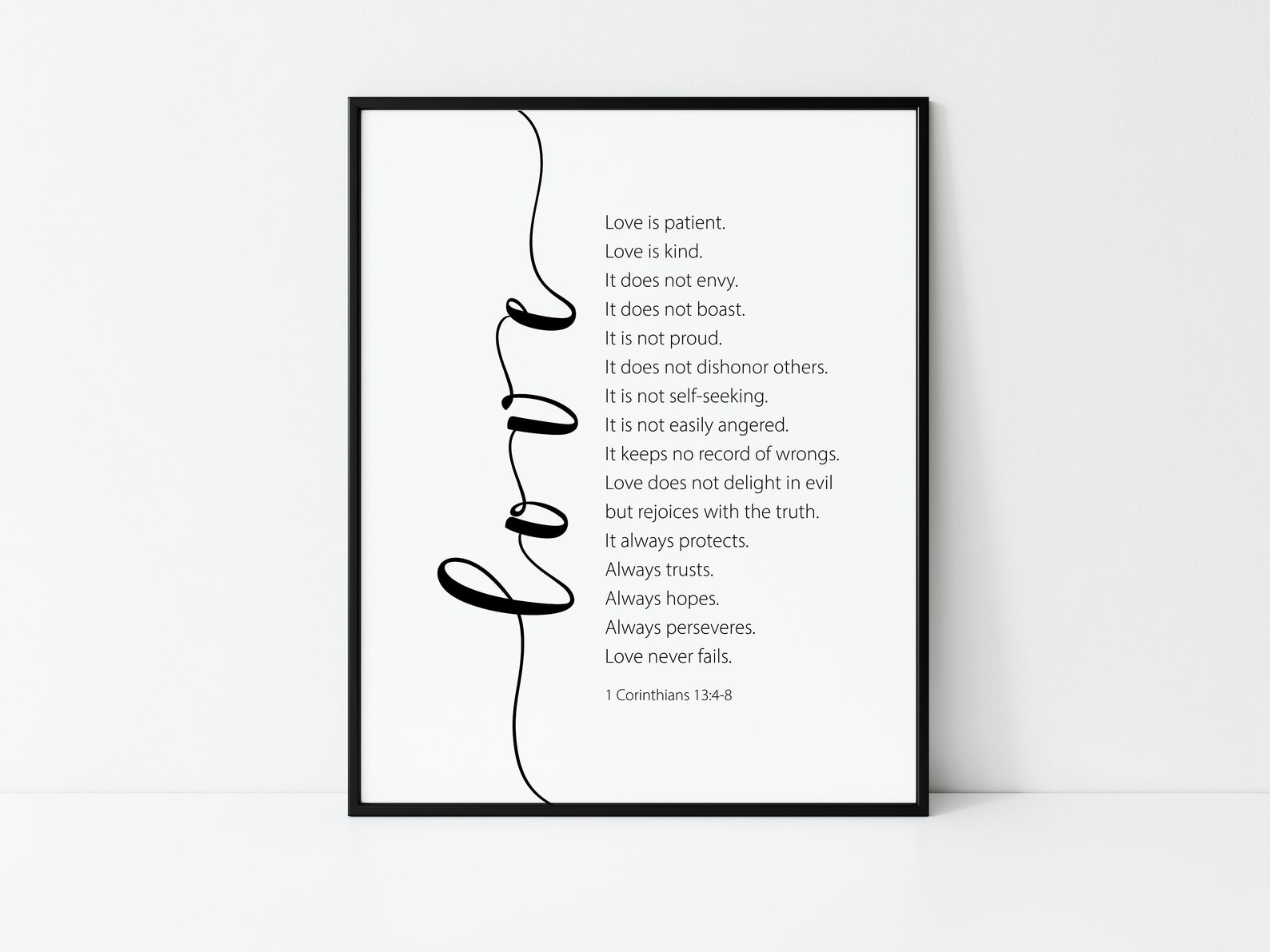 Love is Patient, 1 Corinthians 13:4-8, Christian Wall Art, Scripture ...