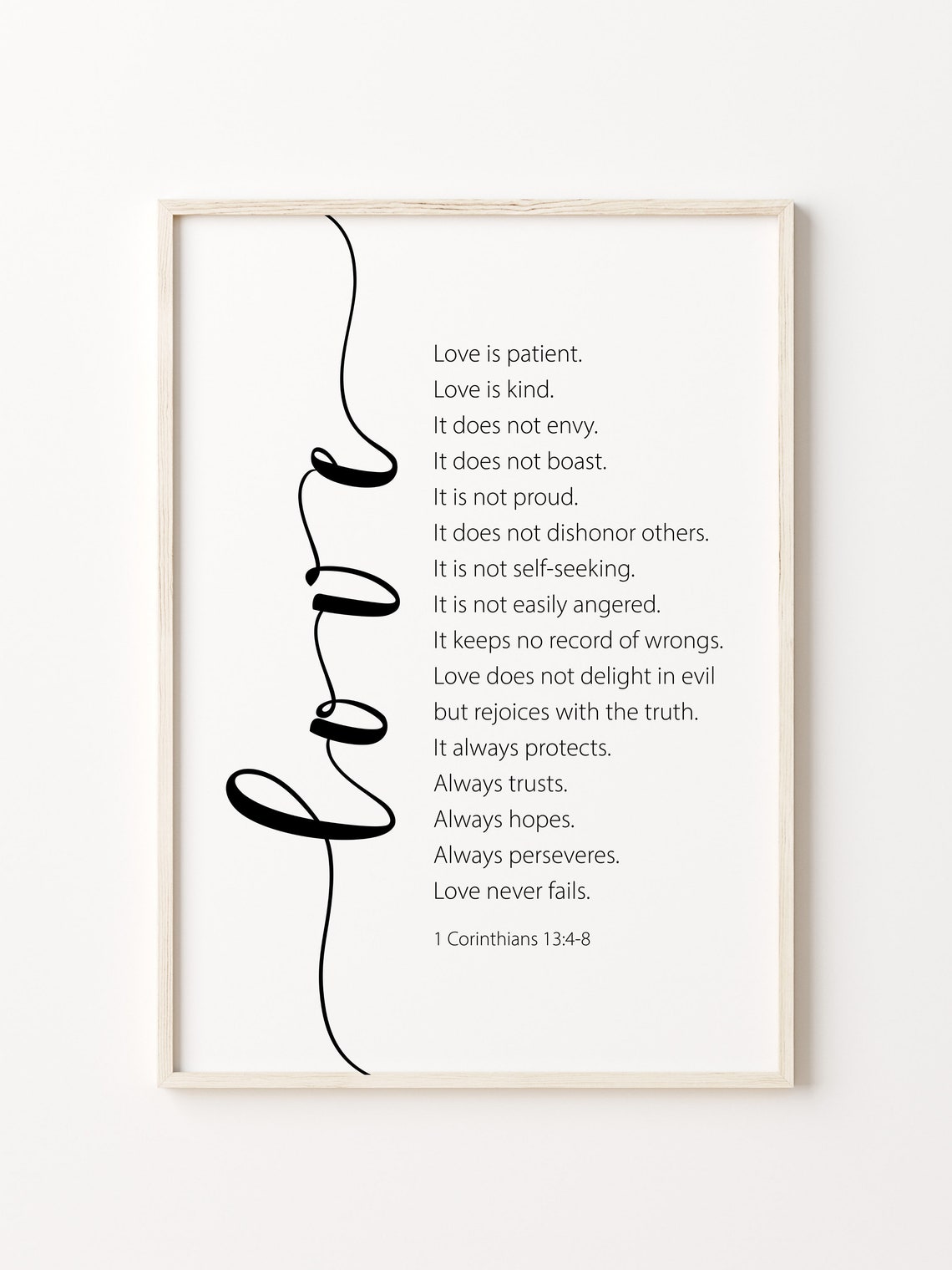 Love is Patient 1 Corinthians 13:4-8 Christian Wall Art - Etsy