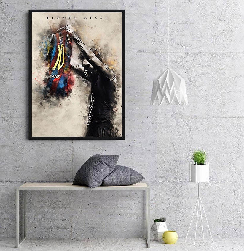 Lionel Messi Football Star Poster Living Room Home Decor, No Frame sold ...