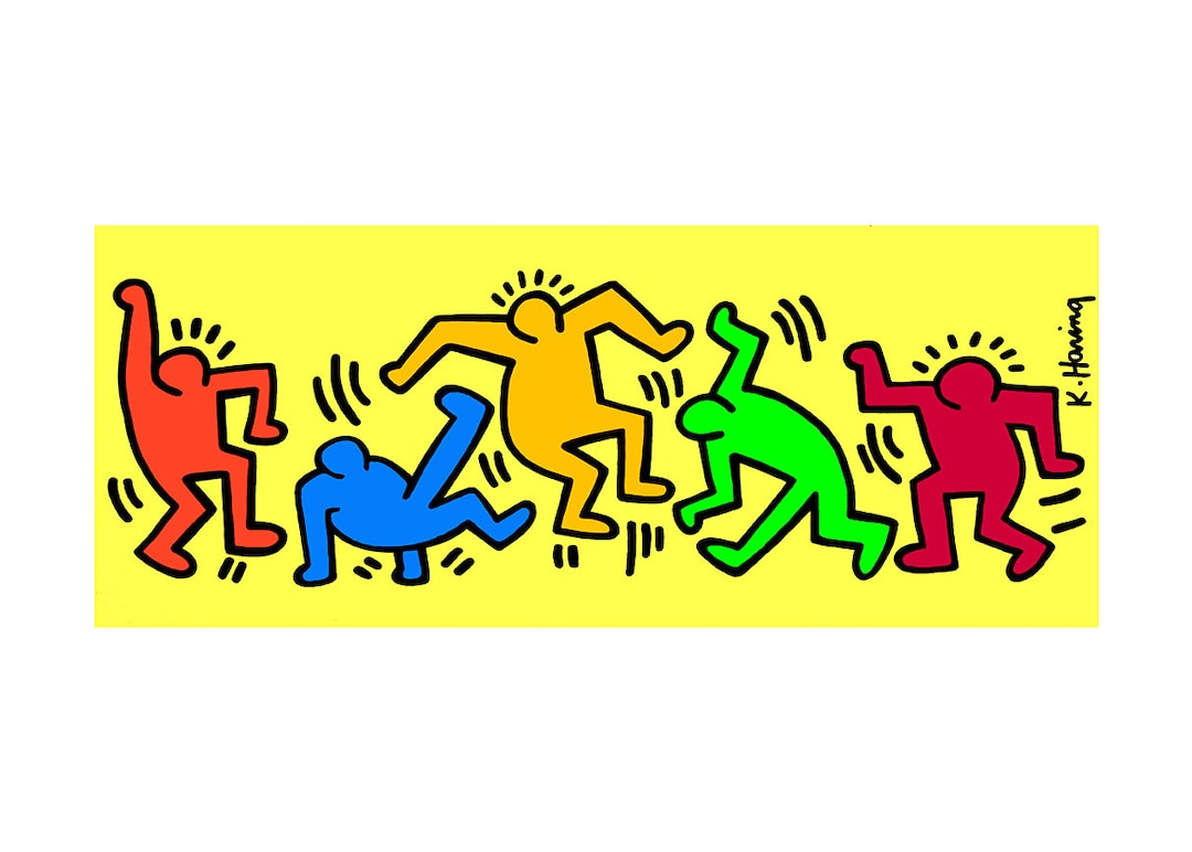 Graffiti Art'dance'keith Haring Pop Art Style Fine - Etsy
