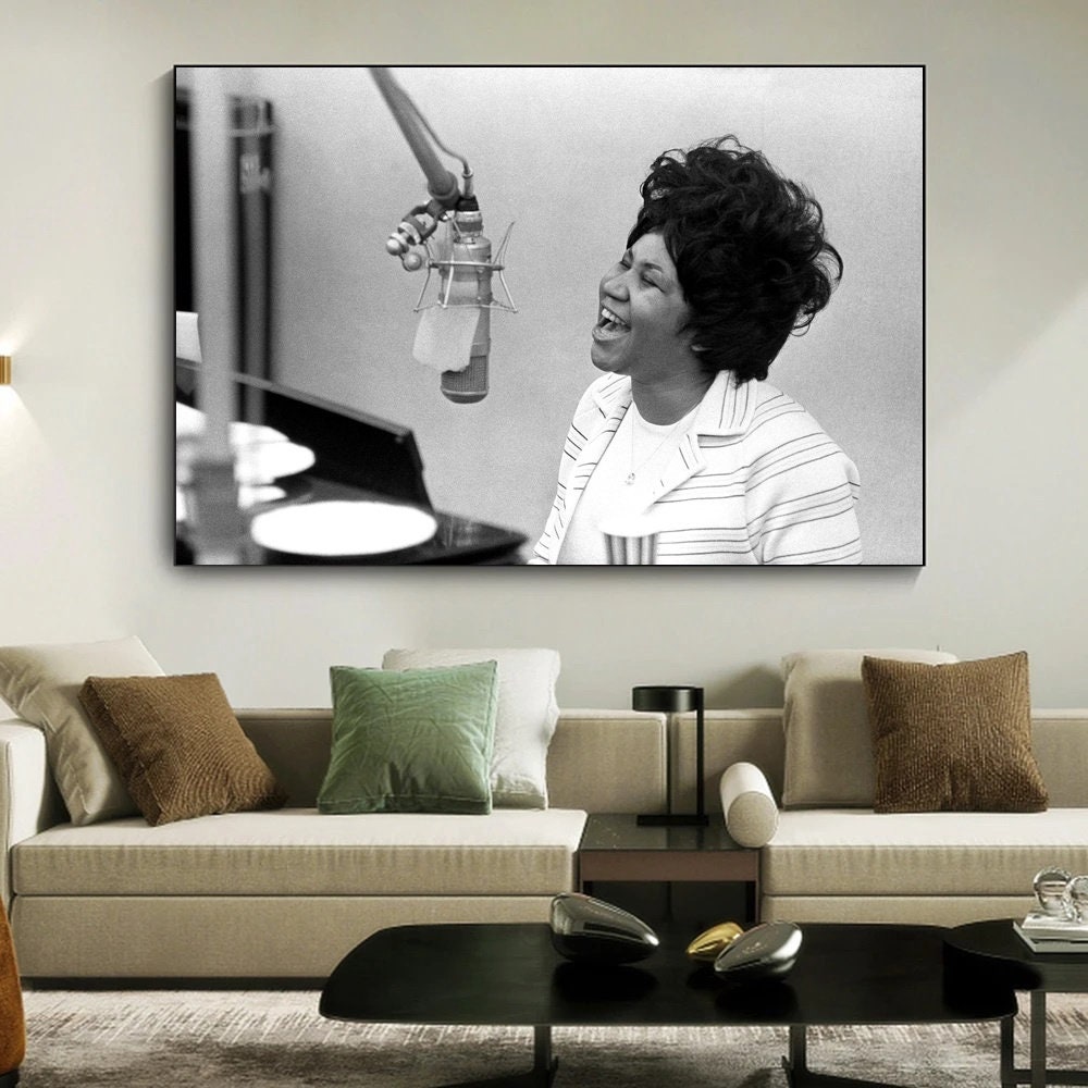 Aretha Franklin Poster, Music Poster, Canvas Poster, Wall Art, Home ...