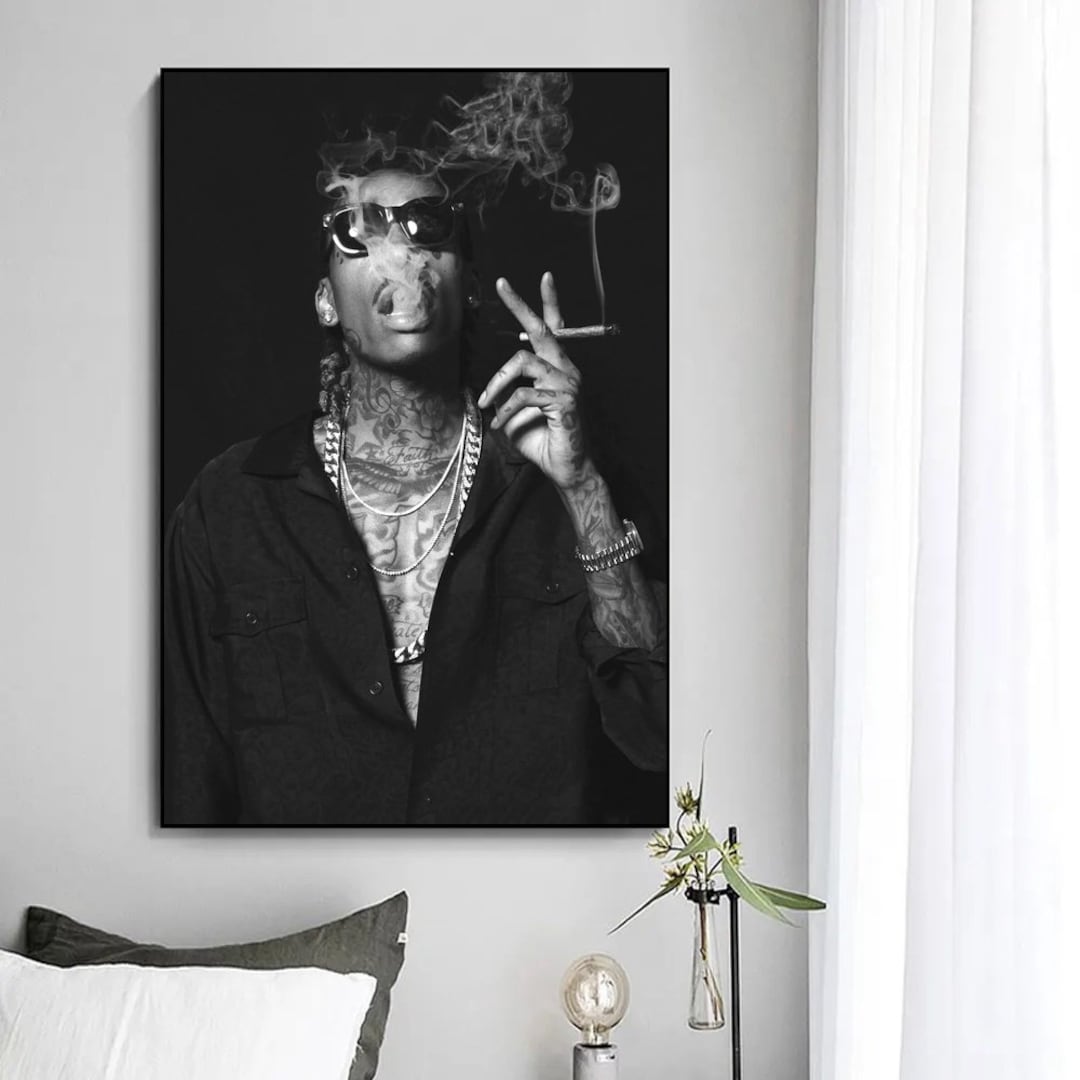 Wiz Khalifa Poster, Music Poster, Canvas Poster, Wall Art, Home Decor ...