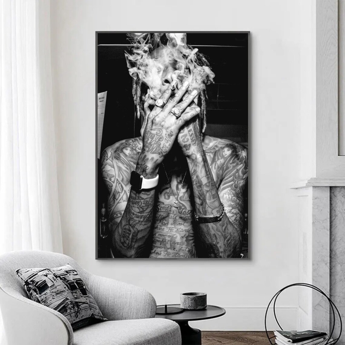 Wiz Khalifa Poster, Music Poster, Canvas Poster, Wall Art, Home Decor ...