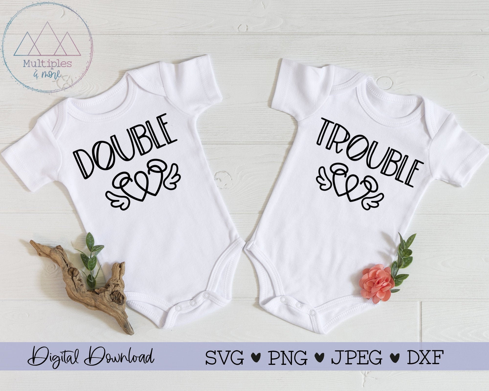 Double Trouble Twins SVG Cut File Cricut Silhouette Svg - Etsy