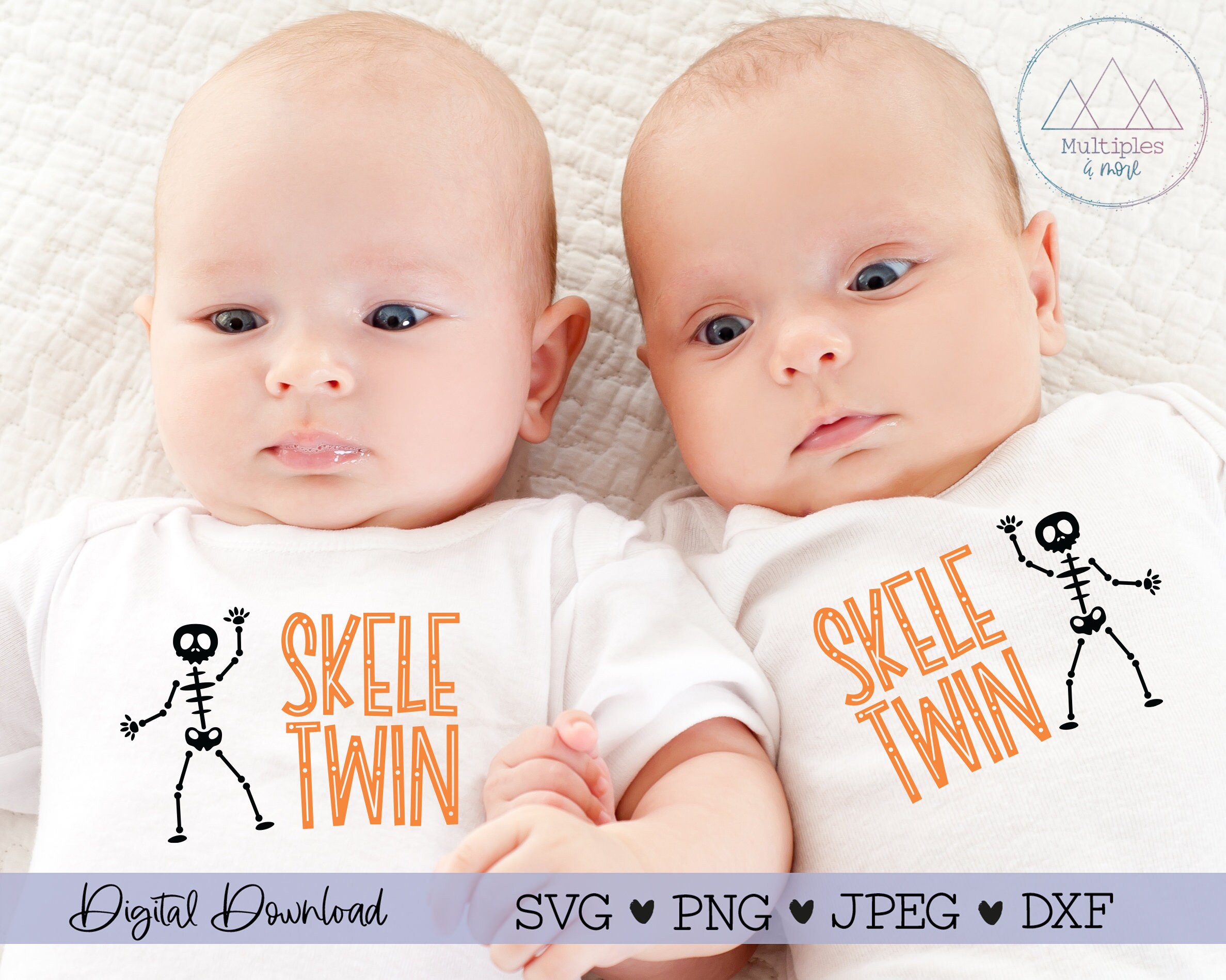 Halloween Skeletwins Skeleton SVG Cut File for Twins | Cricut ...