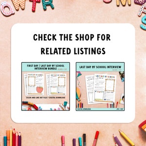 First Day of School Interview / Printable Back to School Activity / All ...