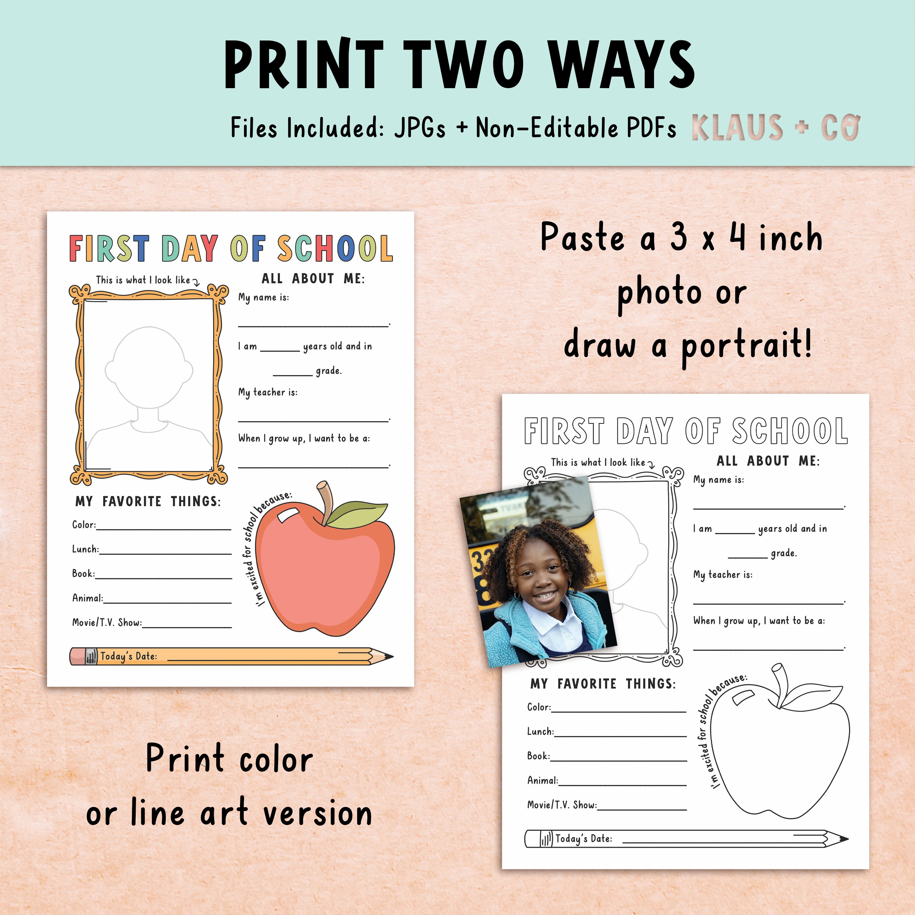 First Day of School Interview / Printable Back to School Activity / All ...