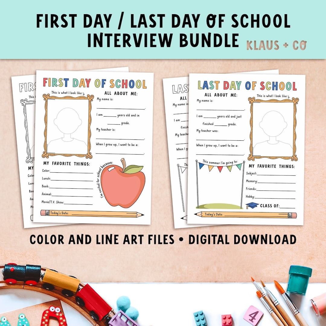 First & Last Day of School Interview - Printable Activity (digital ...