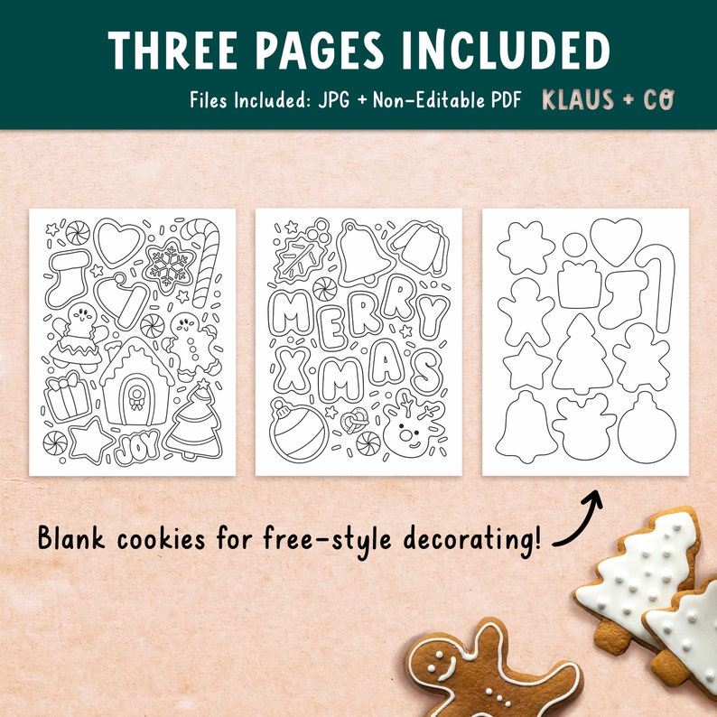 Christmas Cookies Coloring Pages / Sugar Cookie Decorating Printable ...