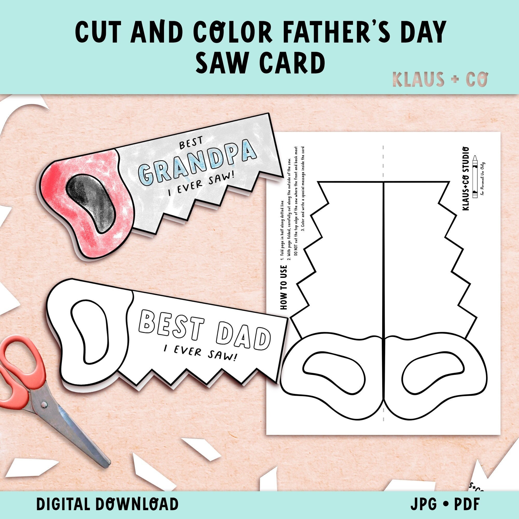 Father's Day Saw Card / Best Dad I Ever SAW / Blank, Dad, or Grandpa ...