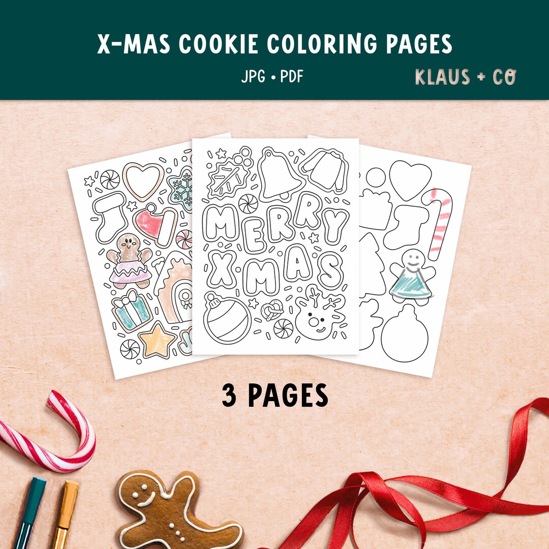 Christmas Cookies Coloring Pages / Sugar Cookie Decorating Printable ...