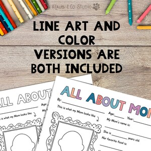All About Mom Gift for Mother's Day / Printable Coloring - Etsy