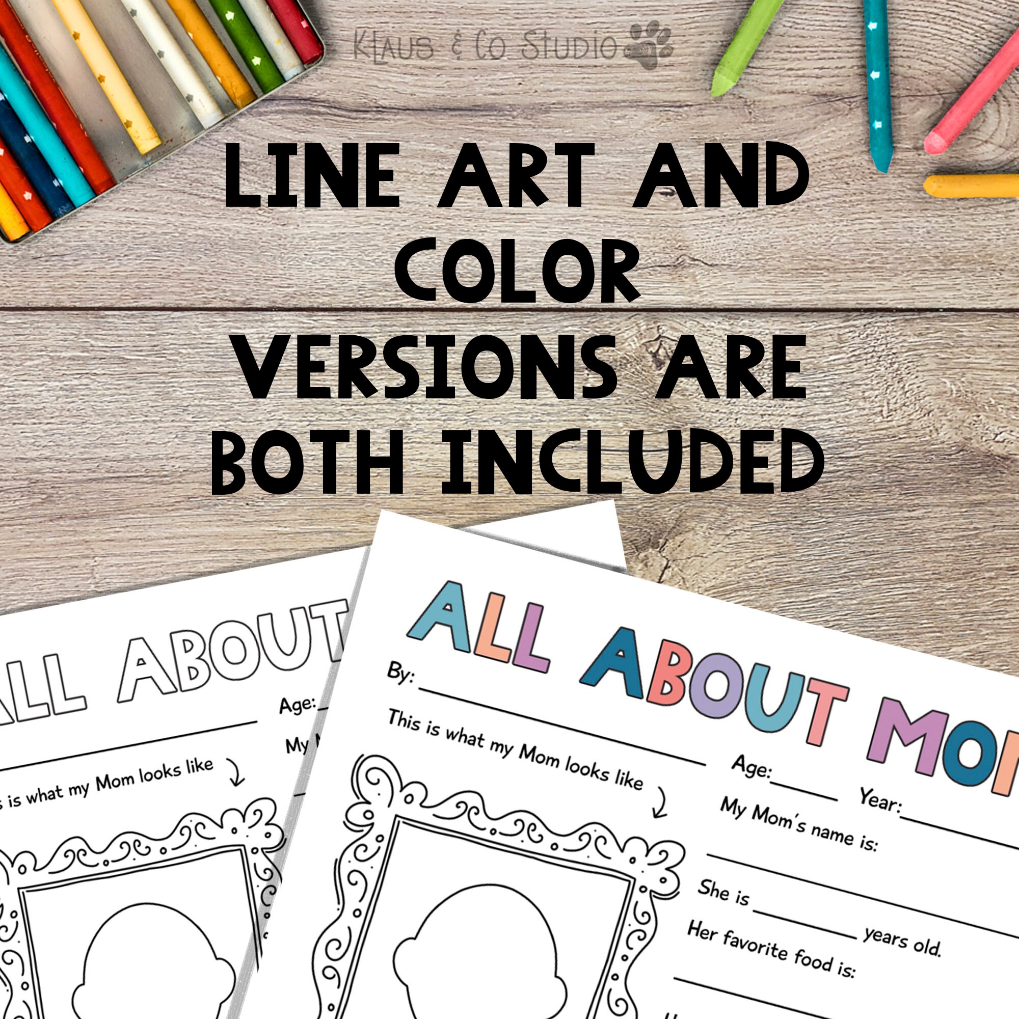All About Mom Gift for Mother's Day / Printable Coloring - Etsy