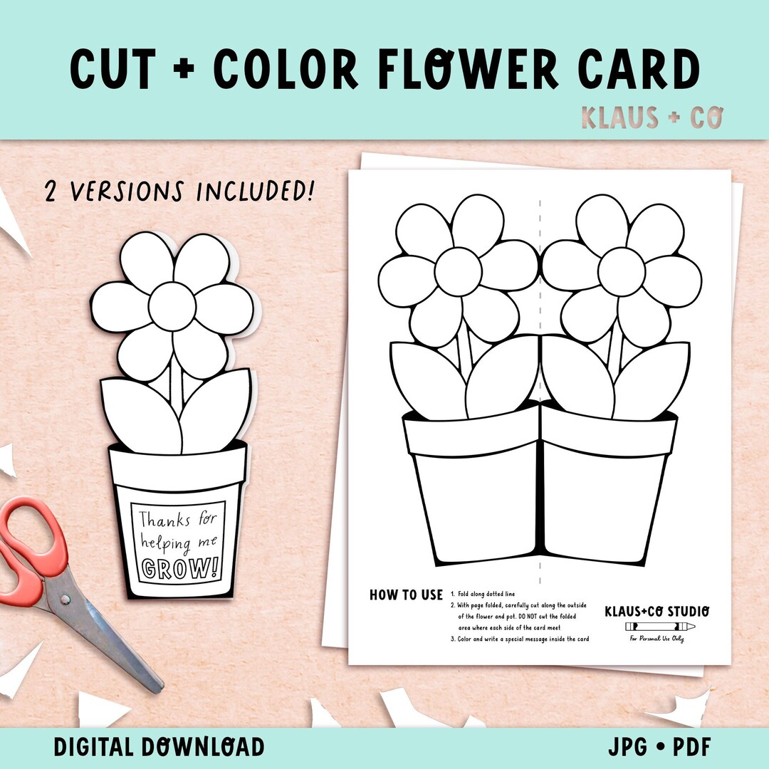 Thanks for Helping Me Grow Printable Card / Mother's Day or Teacher ...