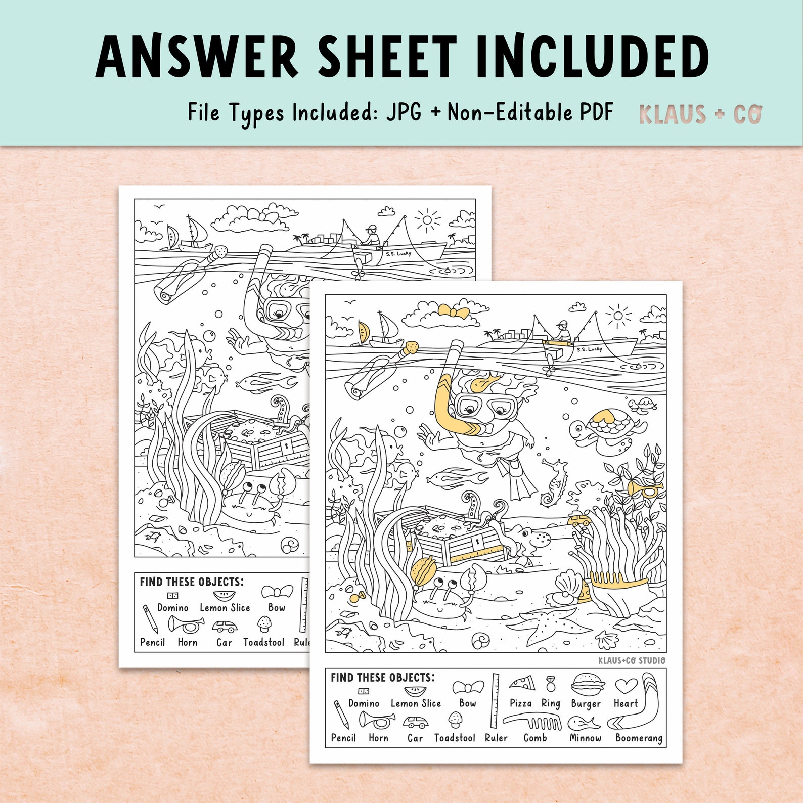 Color and Find Hidden Object Coloring Page / Printable Activity Page - Etsy