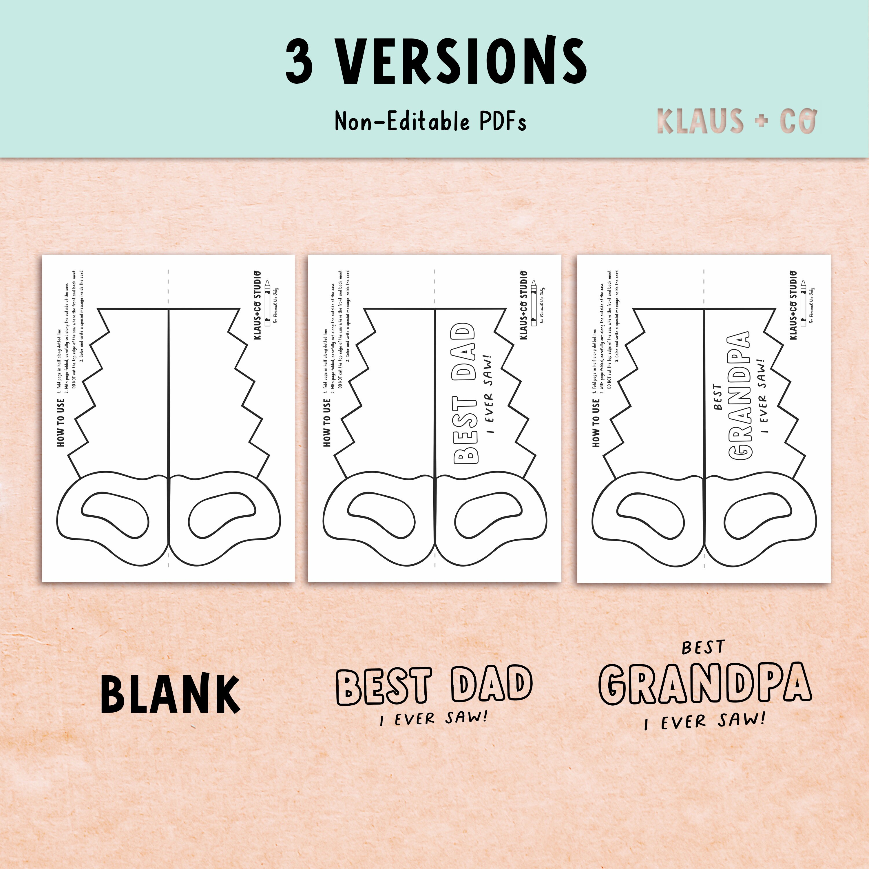 Father's Day Saw Card / Best Dad I Ever SAW / Blank, Dad, or Grandpa ...