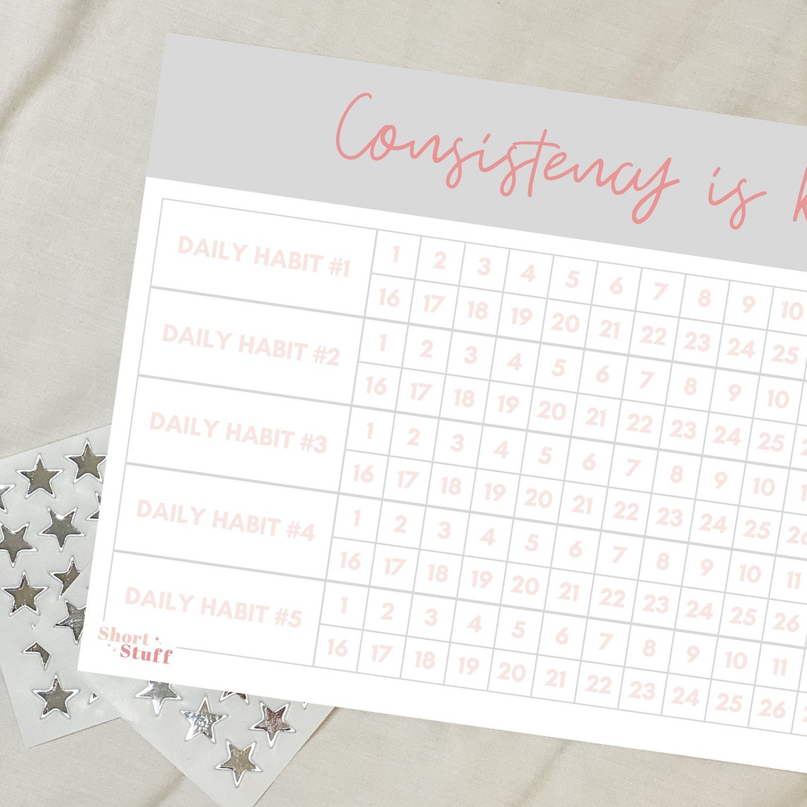 A4 Consistency Tracker Habit Tracker Goal Tracker Goal - Etsy UK