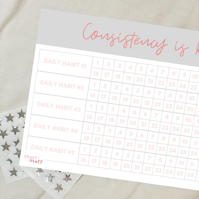 A4 Consistency Tracker Habit Tracker Goal Tracker Goal - Etsy UK