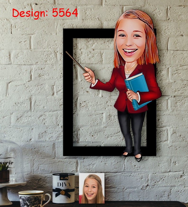 Teacher Gift Personalized Teacher Gift Teacher Portrait | Etsy