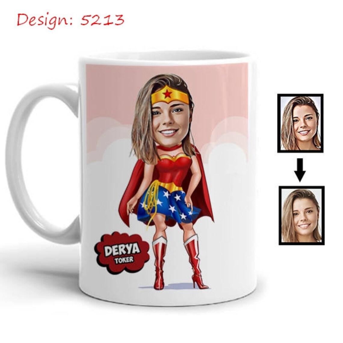 Custom Cartoon Drawıng Coffee Mug | Hand-made Mug | Personalized Gift ...