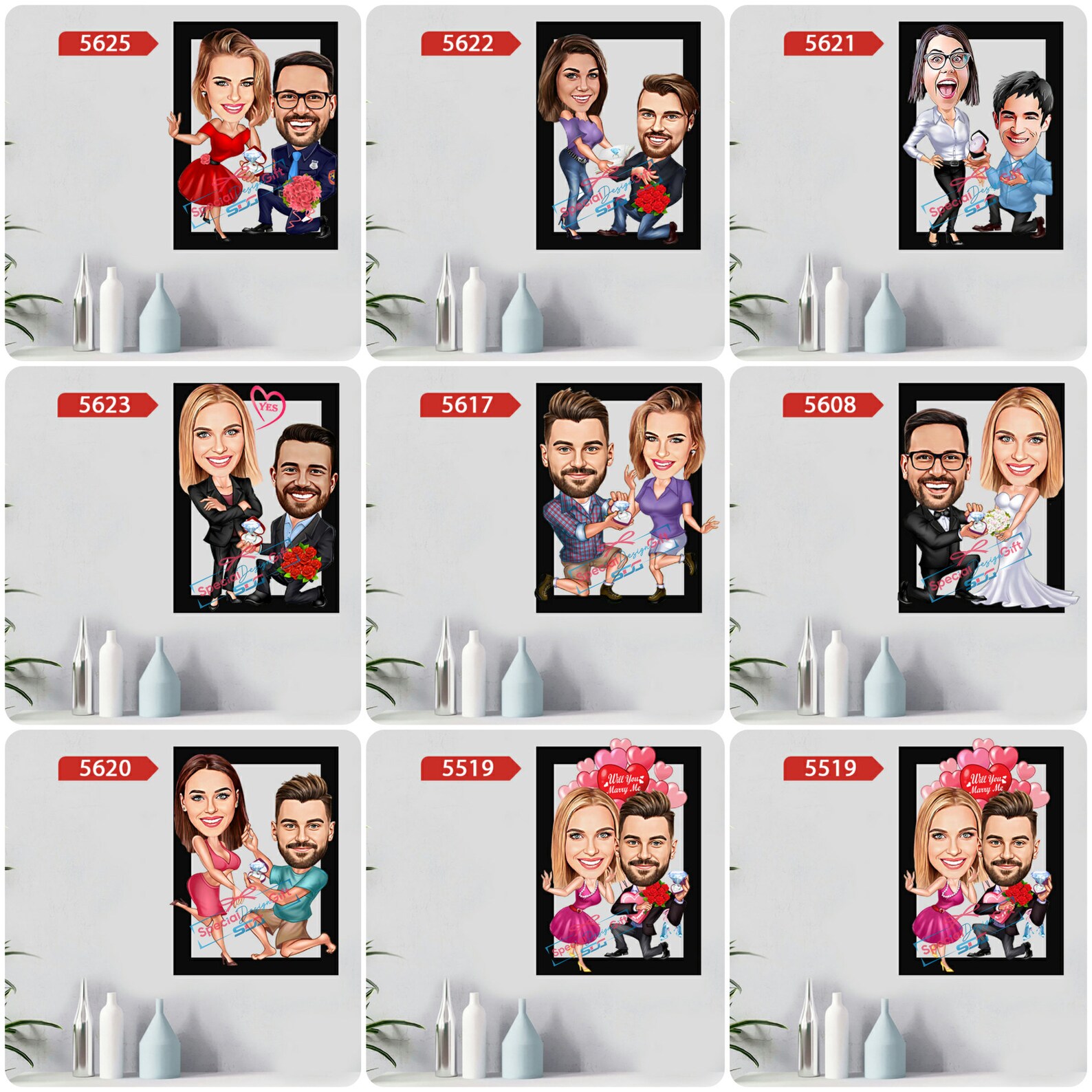 Wedding Decoration Caricature Frame Wooden Wedding Frame - Etsy