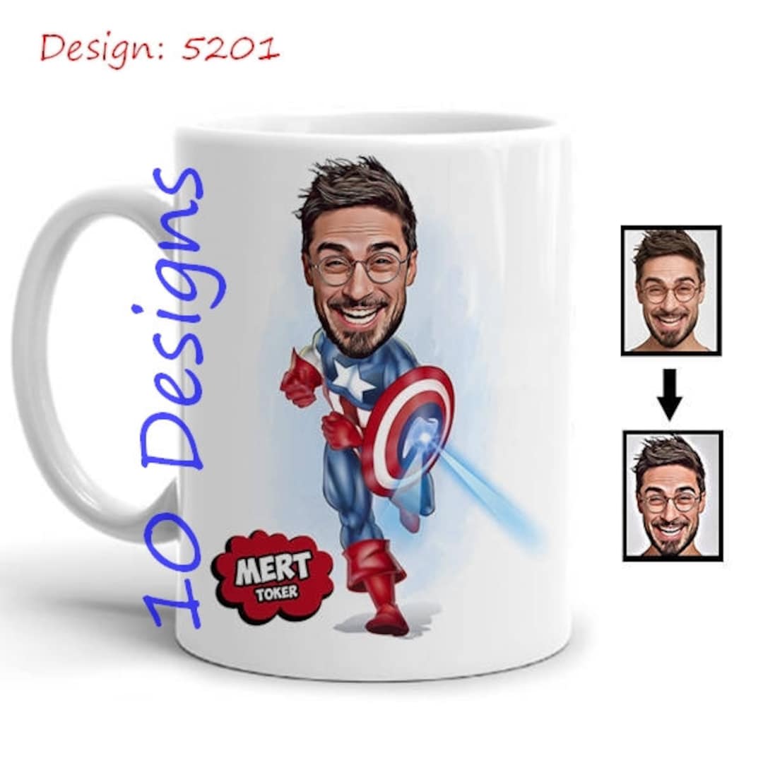 Custom Cartoon Drawıng Coffee Mug | Hand-made Mug | Personalized Gift ...