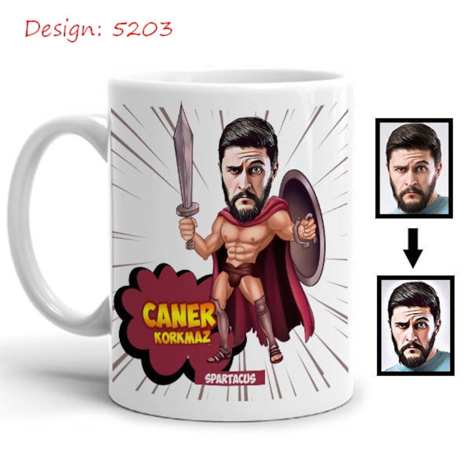 Custom Cartoon Drawıng Coffee Mug | Hand-made Mug | Personalized Gift ...